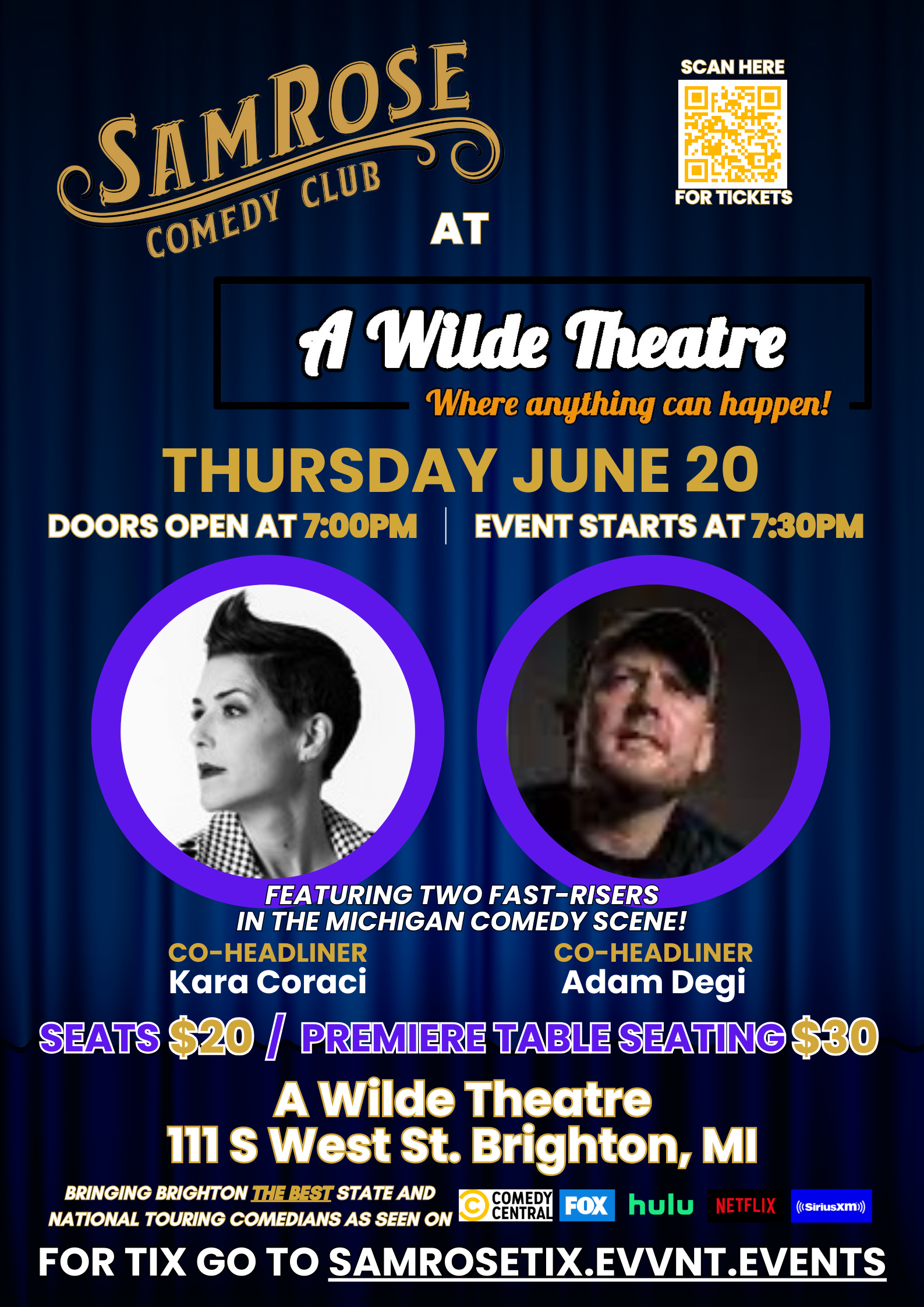 SamRoseTix | "Bar Time Stories Summer Comedy Tour": SamRose Comedy Club At A Wilde Theatre ...