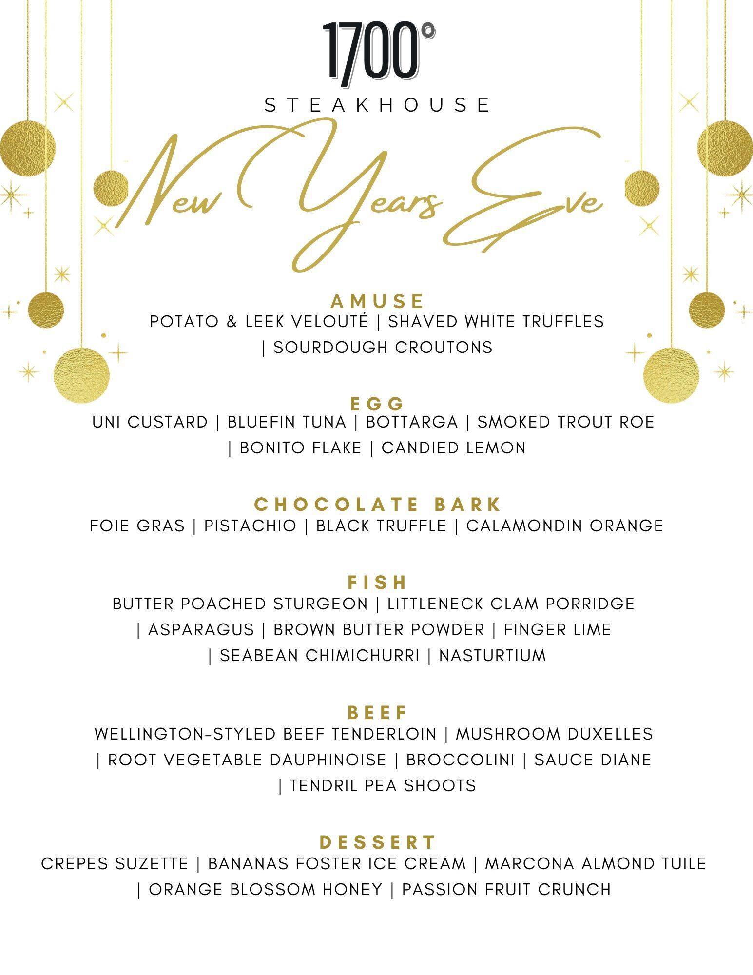 Hotel Paso Del Norte – 1700 Steakhouse New Years Eve Dinner